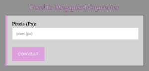 Pixel To Megapixel Converter