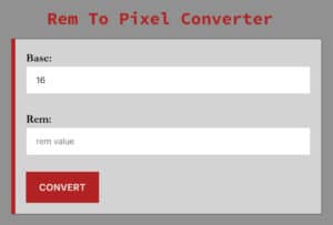 Rem To Pixel Converter