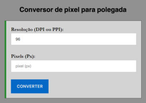 Conversor de pixel para polegada