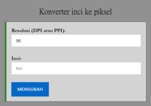 Konverter inci ke piksel