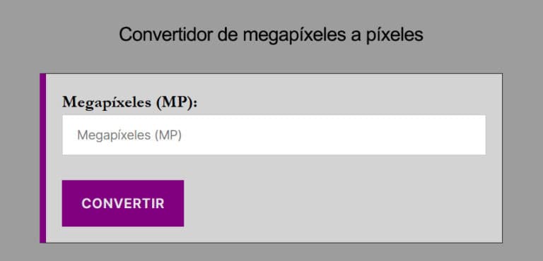 Convertidor de megapíxeles a píxeles